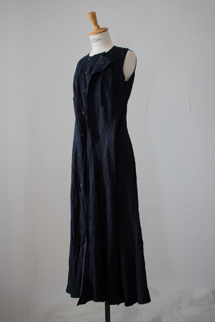 mary dress K205 oziya chizimi navy – K-kenkyusya